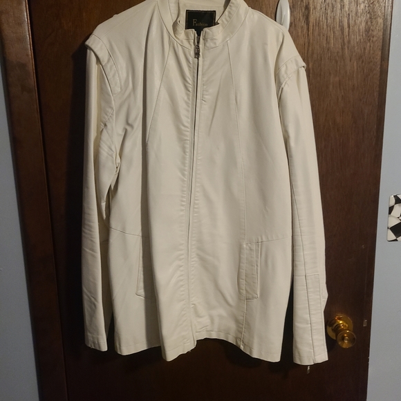 Jackets & Coats | Mens White Faux Leather Jacket | Poshmark